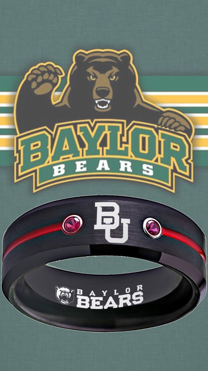 Baylor Bears Ring Black & Red CZ Wedding Band | Sizes 6-13 – Exclusive ...