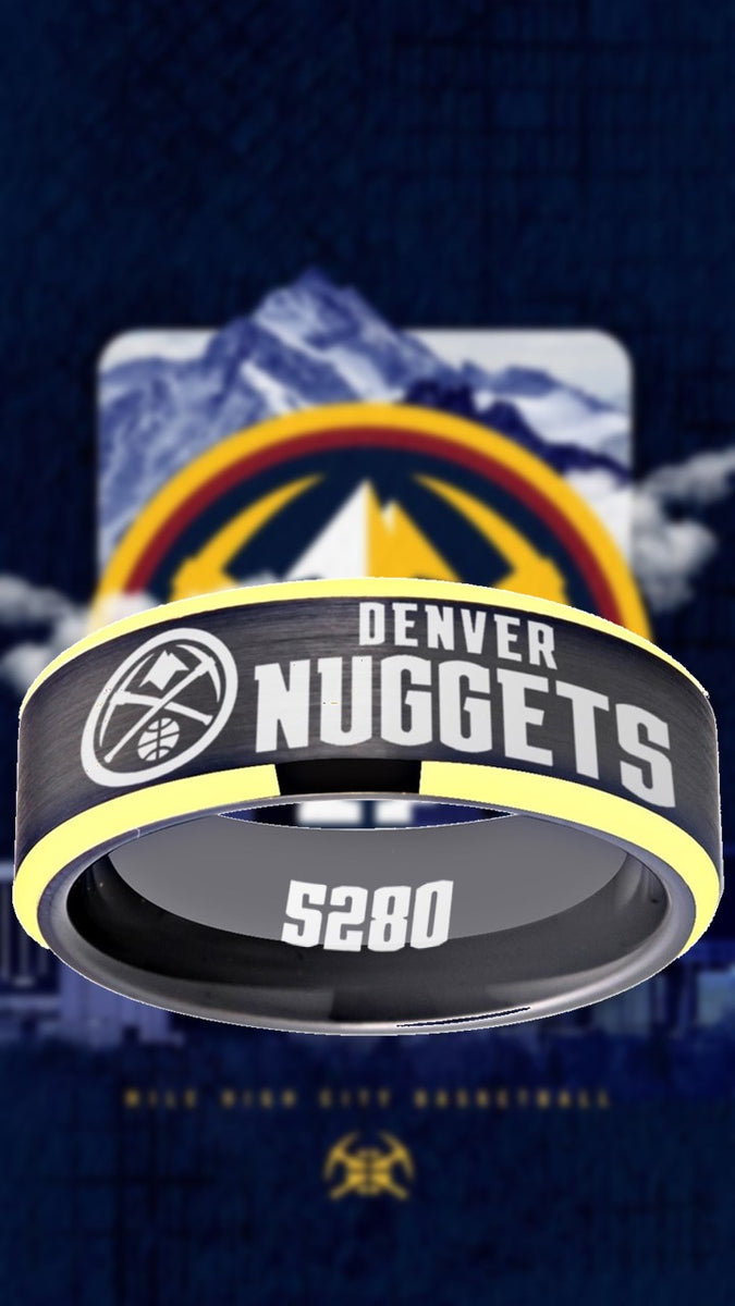 Denver Nuggets Ring: Black & Gold Wedding Band | Sizes 6-13 | #Denver ...