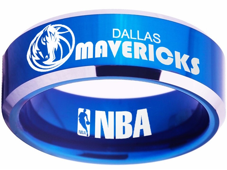 Dallas Mavericks Logo Ring Mavs Blue Silver Ring Size 4 - 17 #nba #mav ...