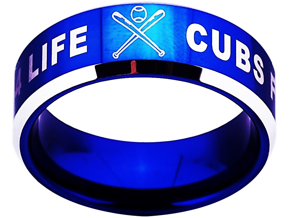 Chicago Cubs Ring For Sale Blue Tungsten Ring #ChicagoCubs #Cubs 4 - 1 ...